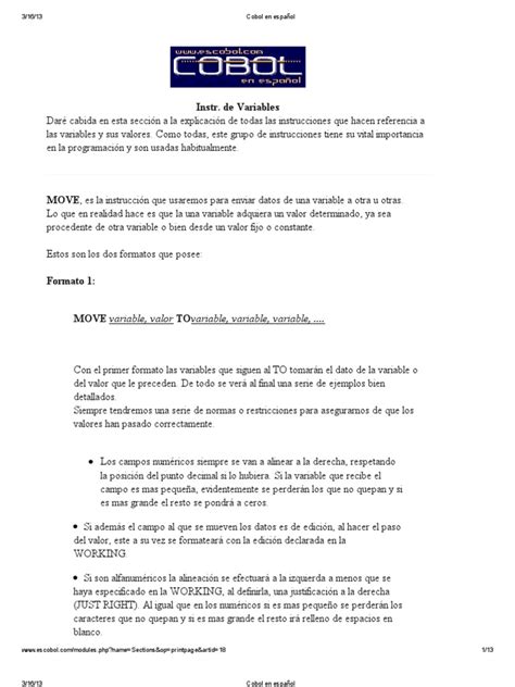 Cobol Ins Variablesl Pdf Variable Informática Ingeniería De