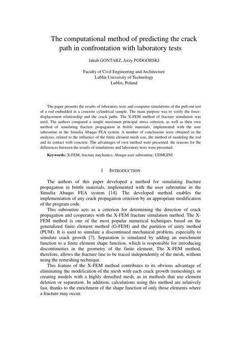 Pdf The Computational Method Of Predicting The Crack Path In