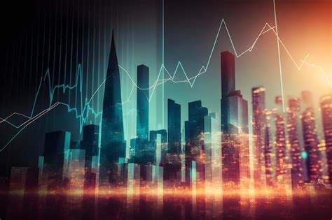 Premium Ai Image Abstract Glowing Big Data Forex Candlestick Chart On Blurry City Backdrop