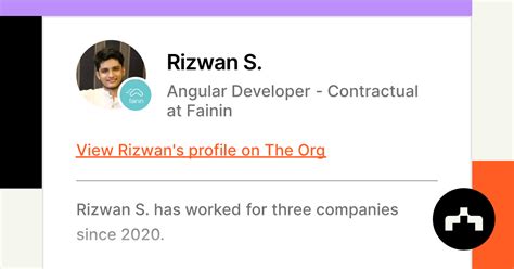 Rizwan S Angular Developer Contractual At Fainin The Org
