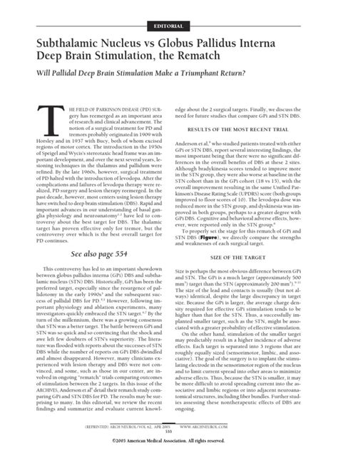 Stn Gpi Rematch Pdf Deep Brain Stimulation Brain