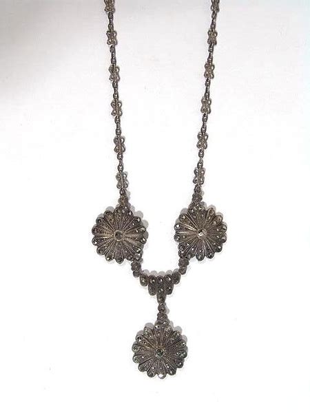 Antique Sterling And Marcasite Necklace
