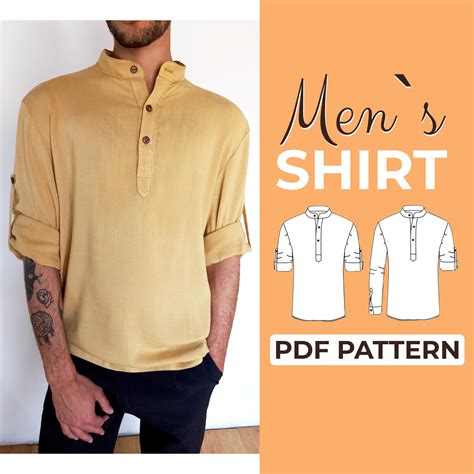 Mens Shirt Sewing Pattern Pattern Couture