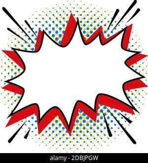 Pop art styled speech bubble template for your design. Comics pop-art style empty bang shape on ...