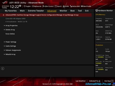 Configure Your Adaptec Raid 6405 Controller Via The Bios Of An Asus Rog Motherboard In Uefi Mode