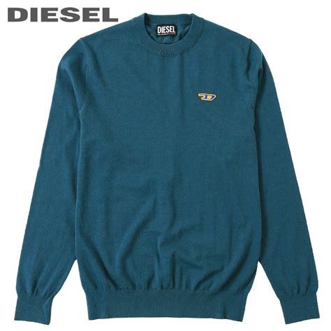 【楽天市場】 Diesel ディーゼル メンズ ワンポイント刺繍ロゴパッチ ストレッチウール プルオーバー 長袖ニットセーター【k Torrance】【サイズxs・s】【グリーン】die M