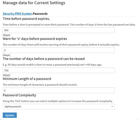 Set Password Reset Time Period Ziftprmadmin