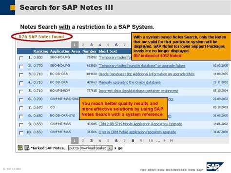 SAP Notes SAP Support Portal SAP Notes Overview SAP Notes SAP Support Portal SAP Notes Overview
