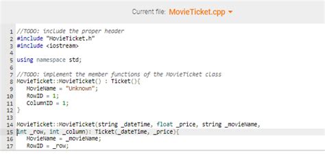 solved given a ticket class defined in ticket h and