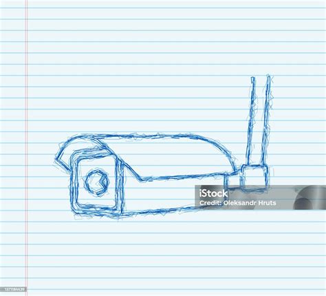 Ikon Dengan Cctv Pada Latar Belakang Putih Ikon Sketsa Simbol Siluet Ikon Kamera Ilustrasi
