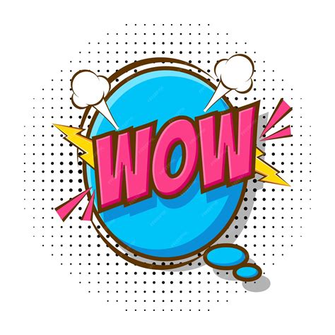 Premium Vector | Wow Speech bubble comic expression