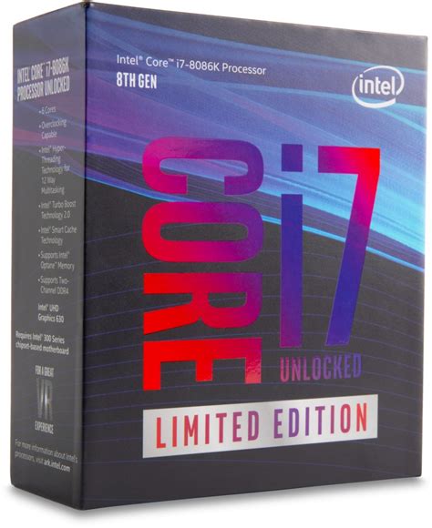 8th Gen Core I7 8086k 4 0ghz 95w Uhd 630 12mb 6 Cores 12 Threads Cpu
