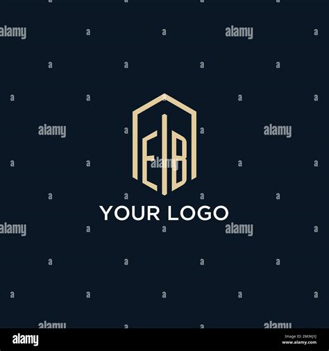 Eb Initial Monogram Logo With Hexagonal Shape Style Real Estate Logo