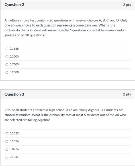 Solved Question 1 2 Pts Decide Whether The Following Random