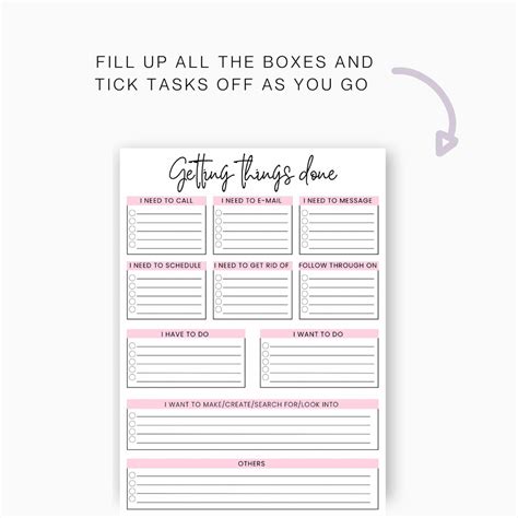 Gtd Template Gtd Planner Adhd Task Organizer Gtd System Getting Things Done Task Management