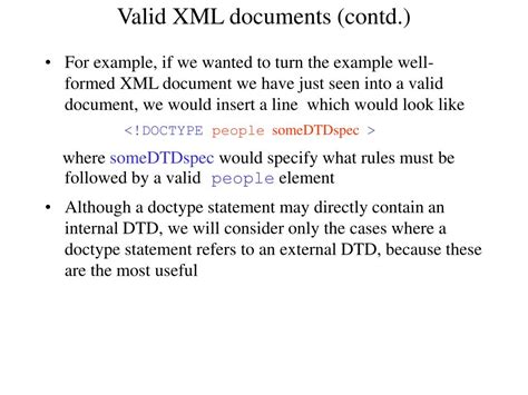 Ppt Valid Xml Documents Contd Powerpoint Presentation Free Download Id1725563