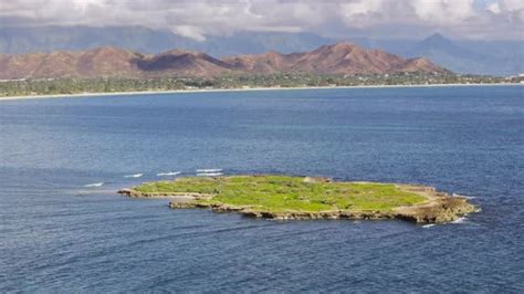 Aerial View On Popoia Island In Kailua Bay Beautiful Hawaii Island Landscape Nature Stock