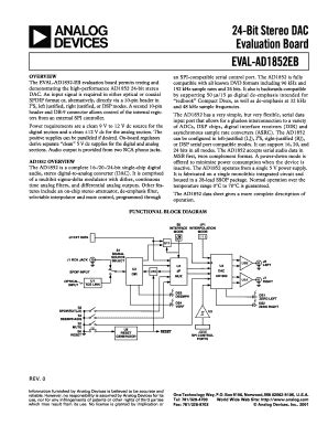 Fillable Online AD Bit Stereo DAC Evaluation Board Analog Devices Fax Email Print