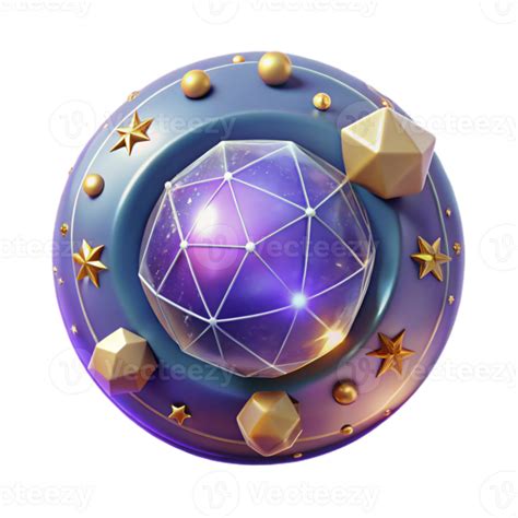 Cosmic Sphere 3d Geometric Art 56410128 Png