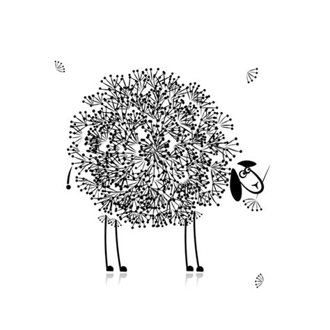 Funny Black Sheep Sketch For Your Design Stock Vector Kudryashka