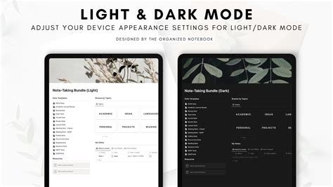 Note Taking Notion Template Bundle The Organized Notebook