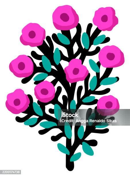 Blossom Pink는 포스터 티셔츠 카드 및 다양한 인쇄 제품의 평면 색상 아트 그래픽을 낮춥니다 0명에 대한 스톡 벡터 아트 및 기타 이미지 Istock