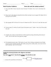 Work Practice Problems General Pdf Name Block Work Practice Problems Date Show All Work No