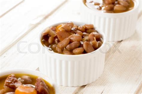 Prepared Beans In White Cups Selective Stock Image Colourbox