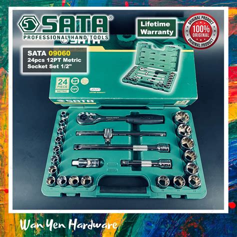 SATA 09060 24pcs 1/2" Socket Set Metric (12PTS) | Shopee Malaysia