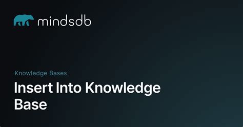 Insert Into Knowledge Base Mindsdb