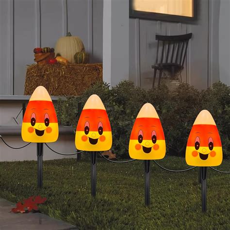 Goothy Halloween Candy Corn Pathway Lights Outdoor 7ft C7 Led