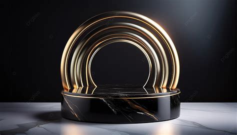 제품 디스플레이에 완벽한 금색 액센트가 있는 우아한 검은색 대리석 연단 대리석 연단 골드 악센트 제품 전시 배경 일러스트 및 사진 무료 다운로드 Pngtree