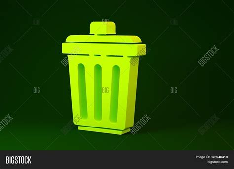 Yellow Trash Can Icon Image Photo Free Trial Bigstock