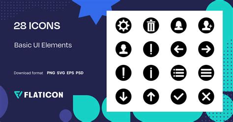 Basic Ui Elements Icon Pack Glyph 28 Svg Icons