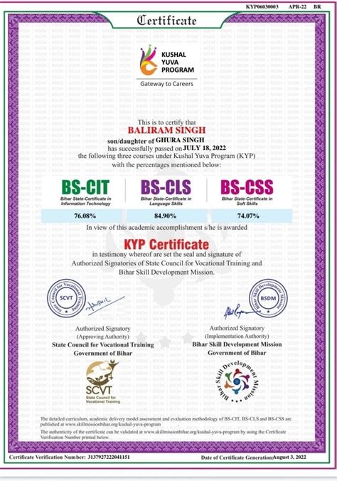 Kushal Yuva Program Certificate Awarded Baliram Singh Yadav Posted On