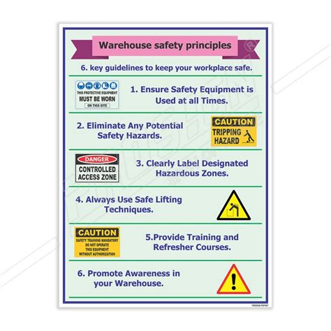 Warehouse Safety Principle Warehouse Safety Poster Protector Firesafety