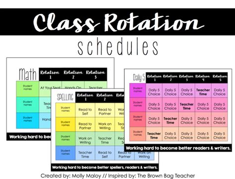 Class Rotation Schedules Reading Math And Spelling Lessons With