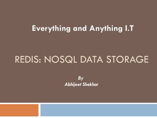 Introduction Of Redis As NoSQL Database PDF