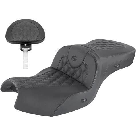 Saddlemen Roadsofa Seat With Backrest Full Lattice Stitch Black