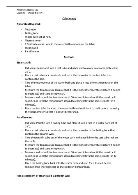 Unit 2b Practical Scientific Procedures And Techniques Btec Applied Science Learning Aim B