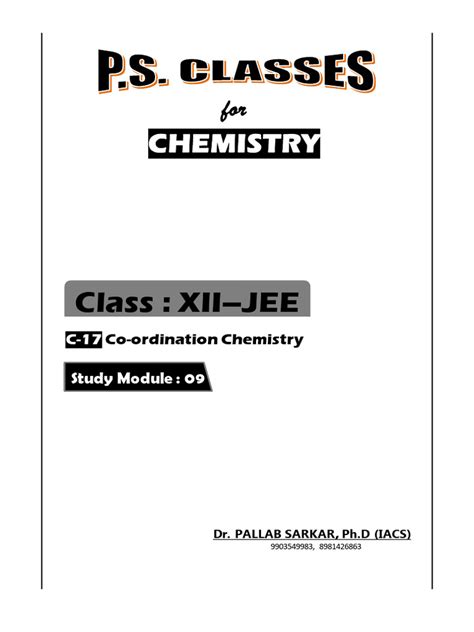 01 Matter Coordination Pdf Coordination Complex Chelation