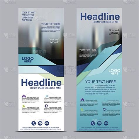 滚动布局模板设计。旗帜传单旗帜背景向量素材 花瓣网