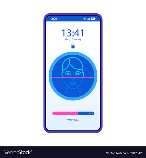 Face Recognition App Smartphone Interface Template