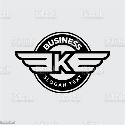 레터 K 로고 디자인 템플릿 간단한 날개 일러스트 배지 엠블럼 날개 로고 디자인 컨셉 알파벳 K에 대한 스톡 벡터 아트 및 기타