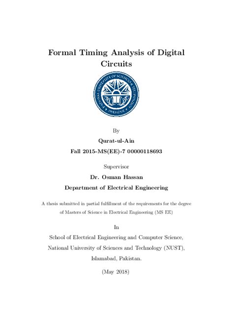 Pdf Formal Timing Analysis Of Digital Circuits