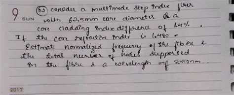 Consider A Multimode Step Index Fiber StudyX