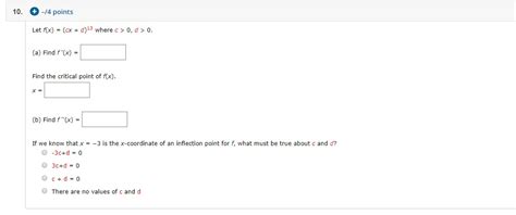 Solved 10 14 Points Let F X Cx 0 13 Where C 0 D