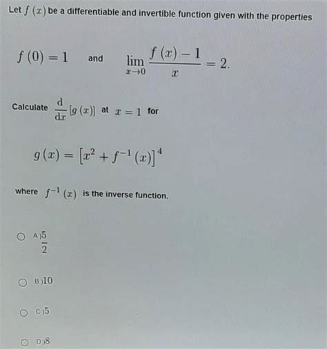 solved let f x be a differentiable and invertible function