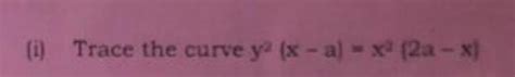 Solved I ﻿trace The Curve Y2 X A X2 2a X