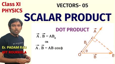 Class 11 Physics Vector 05 Scalar Product Of Vectors Dot Product